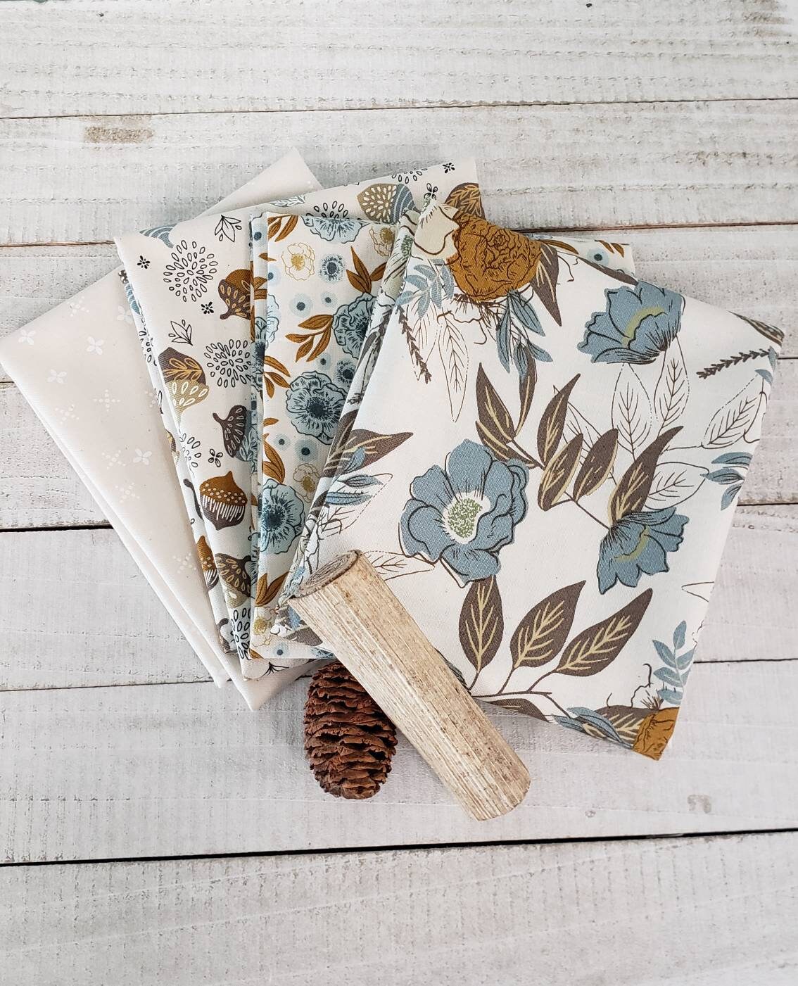 Slow Stroll- Fat Quarter Bundle (4 Cream Fabrics) Fancy that Design ...