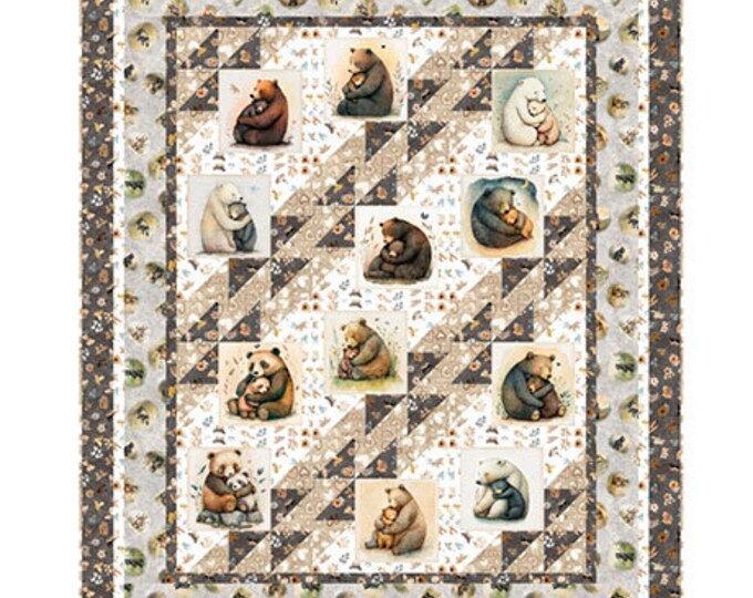 Bear Hugs Cheater Print for Pattern P4374A by Pine Tree Country Quilts ...