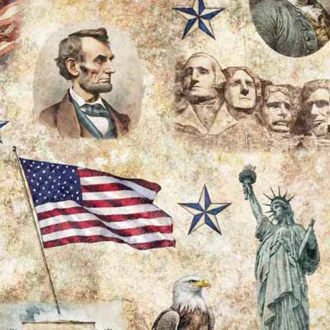 American Spirit - End of Bolt 12.5" (30127-E Patriotic Vignette Tan) by ...
