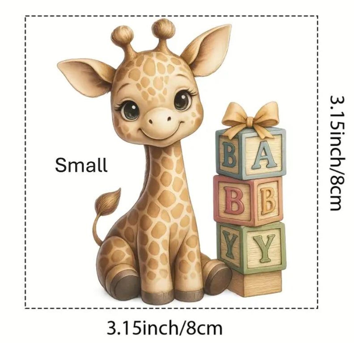 Giraffe Baby Iron On, Heat Transfer Decal for Shirts, Bags, Hats and ...