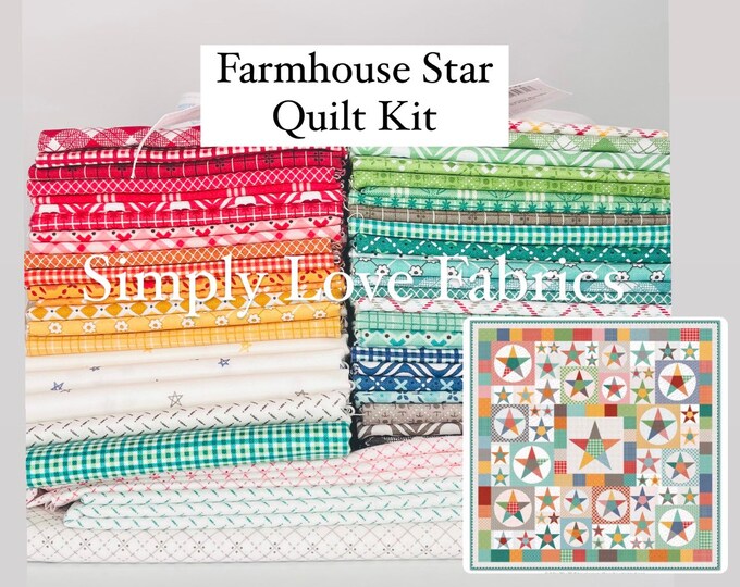 Farmhouse Star Quilt Kit With Pattern finished Size 78 X 78 by Lori ...