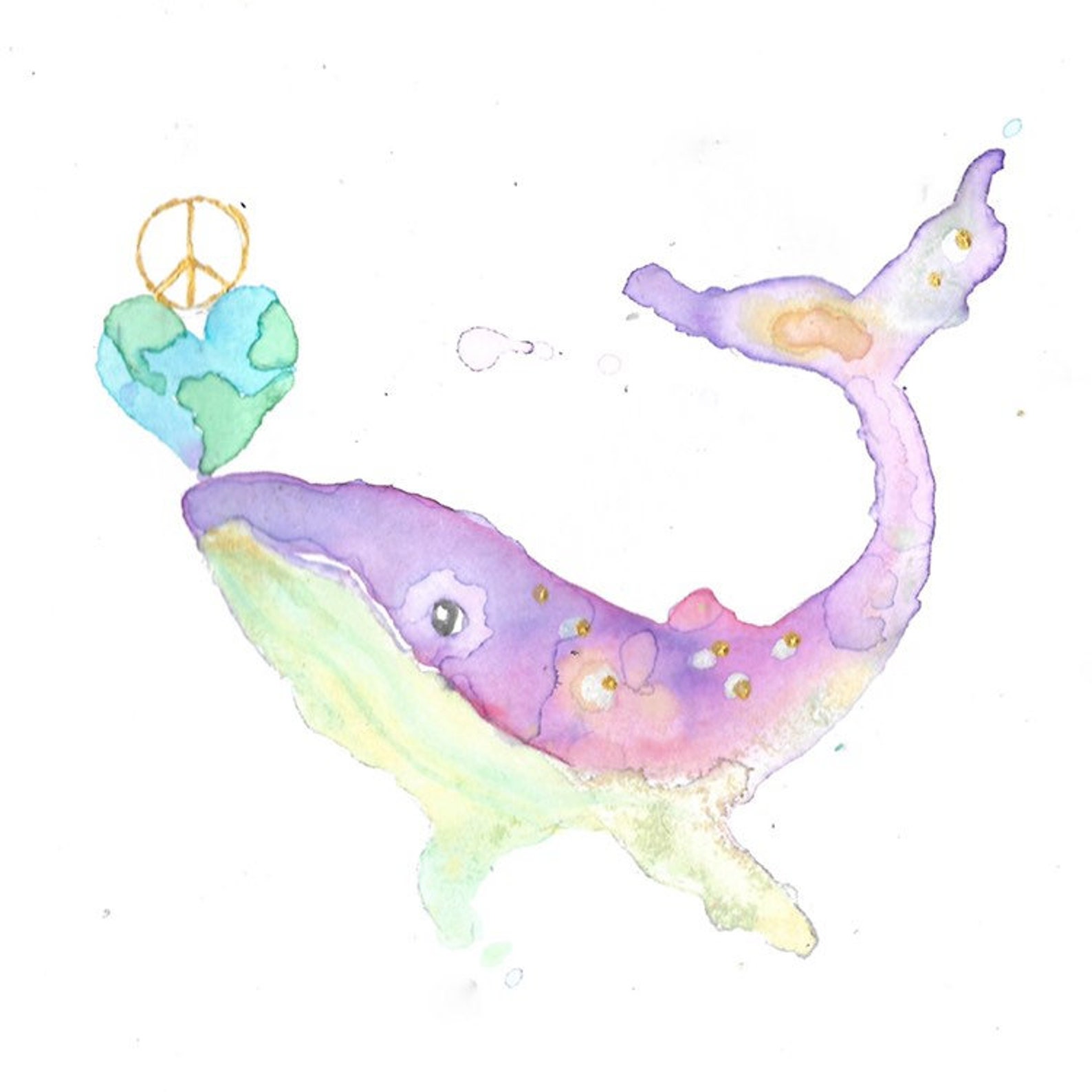 Whimsical Whale Holding up a Message of World Peace Cards & - Etsy