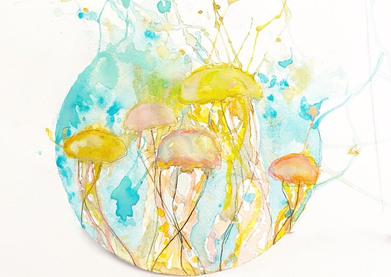 Whimsical Jellyfish Watercolor Art Prints & Cards - Etsy