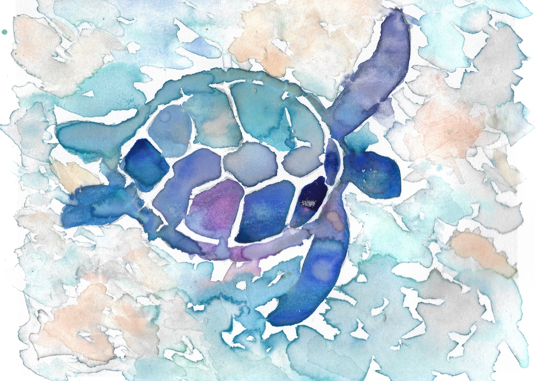 Sea Turtle Watercolor - Etsy