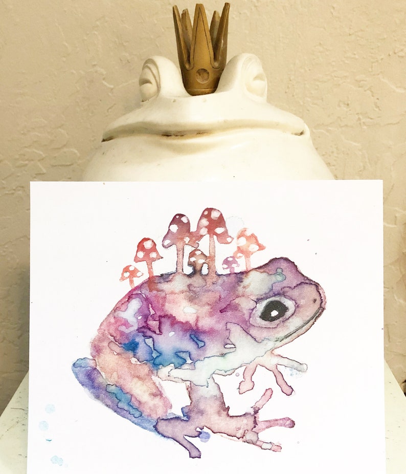 Whimsically Magical Frog & Toadstools Watercolor Prints for Bedroom ...