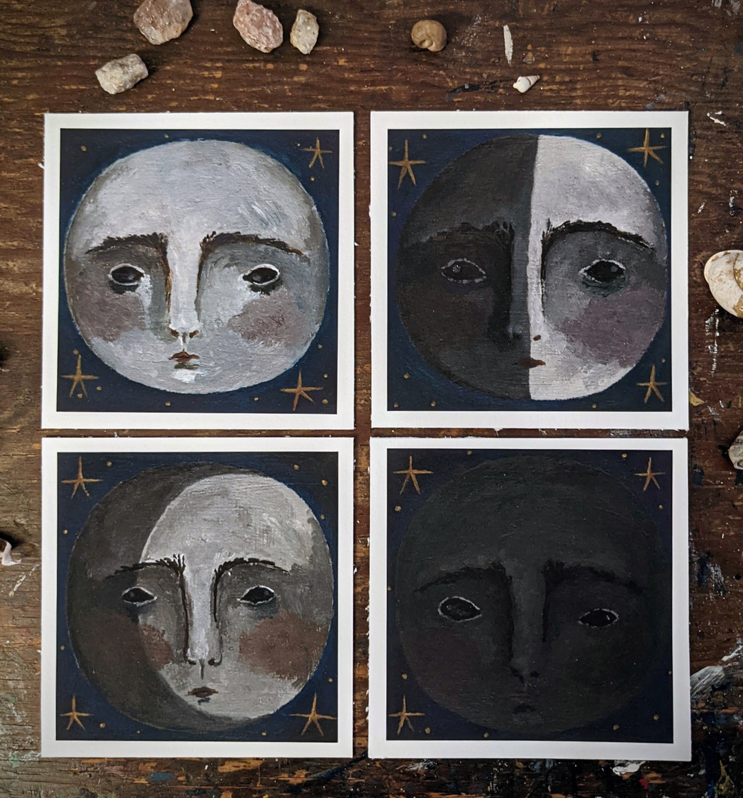 Moon Phases Small Fine Art Print Set - Etsy