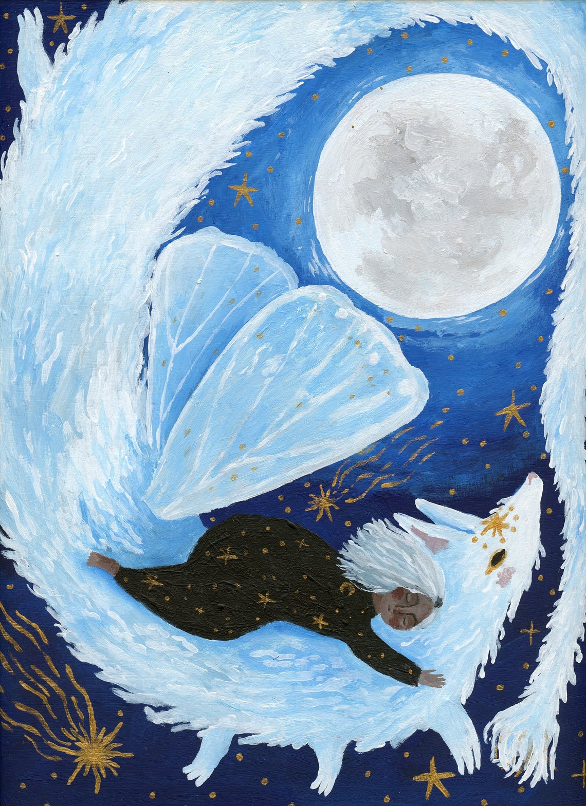 Moon Dragon Print - Etsy