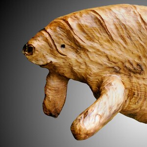 Manatee Wall Hanging in Alder Wood Hand Carved Wood Wall Decor Made to ...