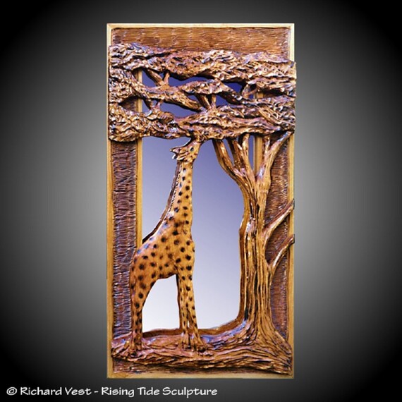 Giraffe Mirror Version 1 Wall Carving - Etsy