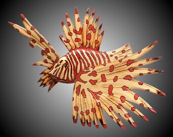 Lion Fish Version 1 Wall Carving | Etsy