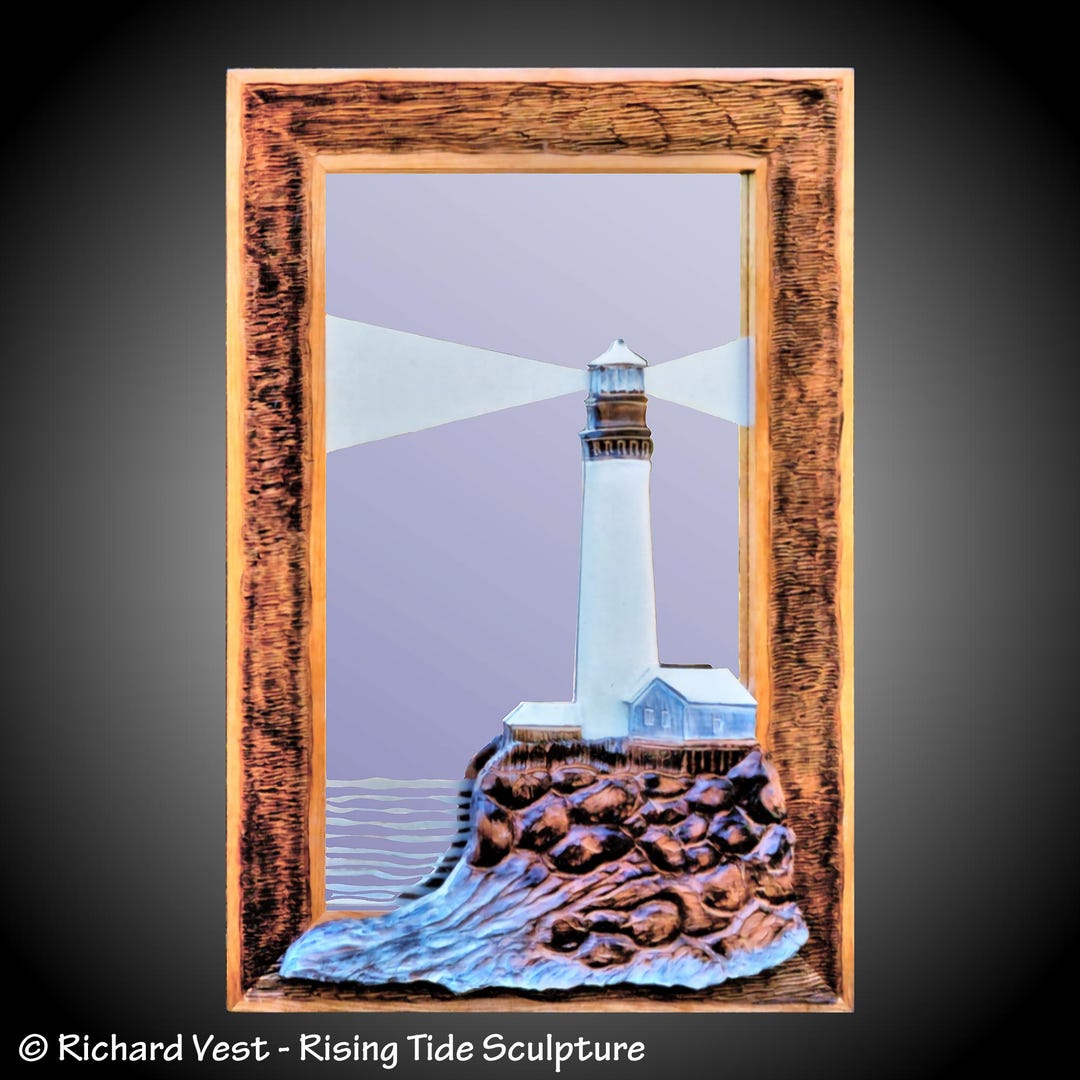 Vertical Lighthouse Mirror Wall Carving - Etsy