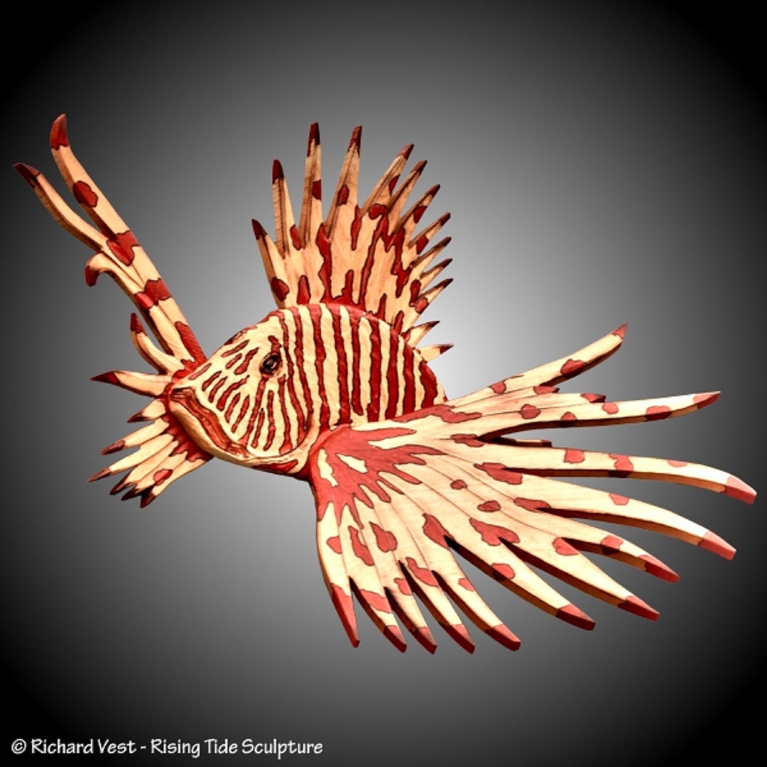 Lion Fish Version 1 Wall Carving - Etsy