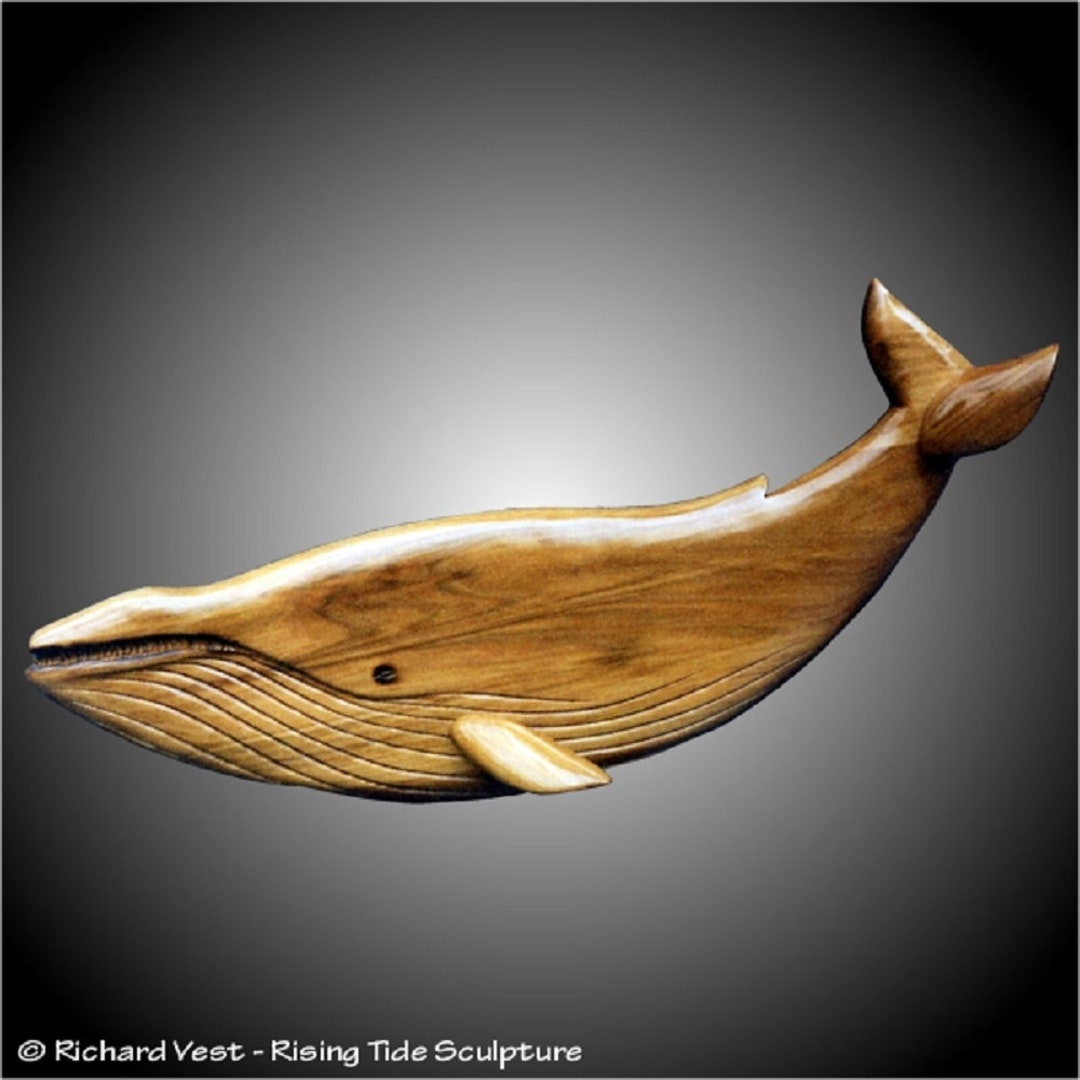 Blue Whale Wall Hanging Hand Carved Wood Wall Decor Made to Order Wall ...