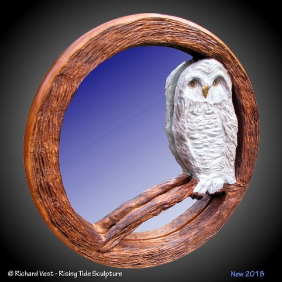Barred Owl Mirror Version 2 Wall Carving | Etsy