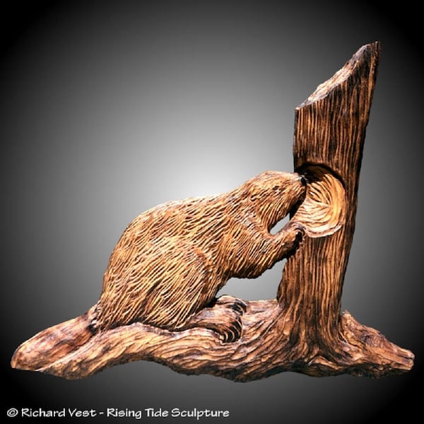 Wood Carved Beaver - Etsy
