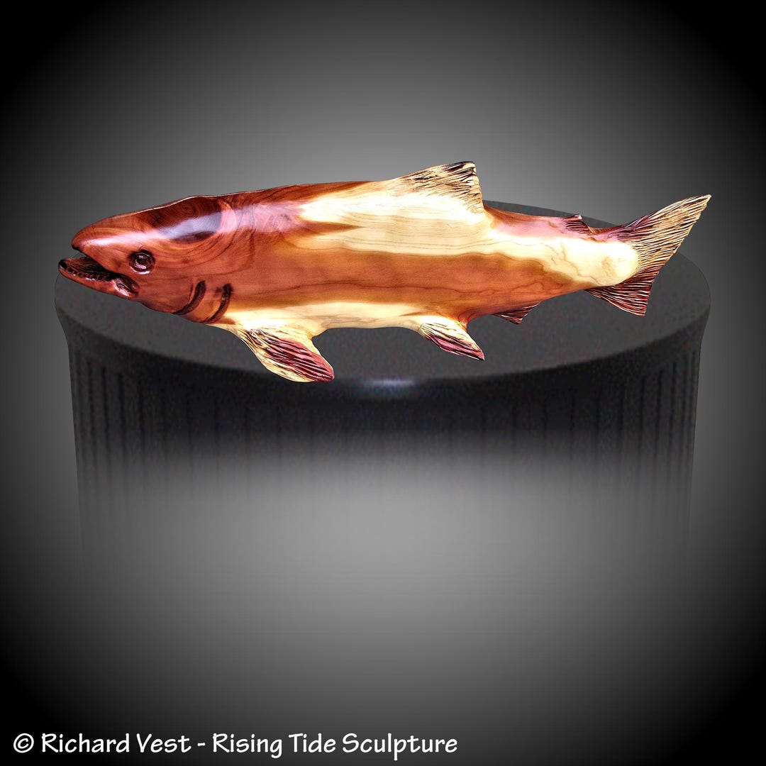 Free Standing Salmon Carving - Etsy