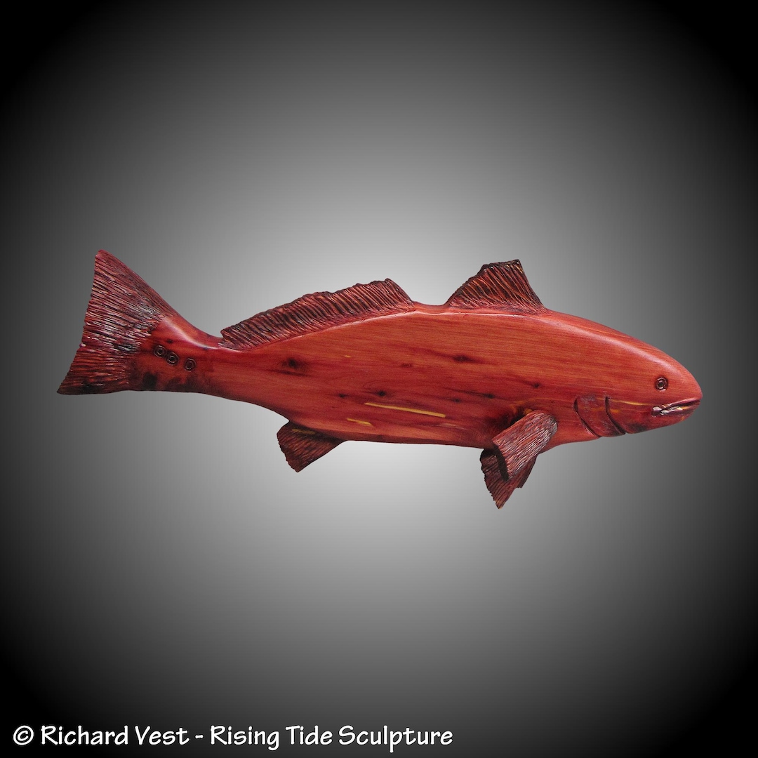 Hand Carved Red Cedar Fish Wall Sculpture - Coastal Decor - Etsy