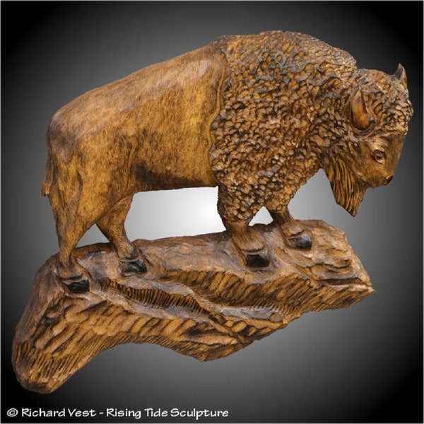 Wood Carved Buffalo - Etsy