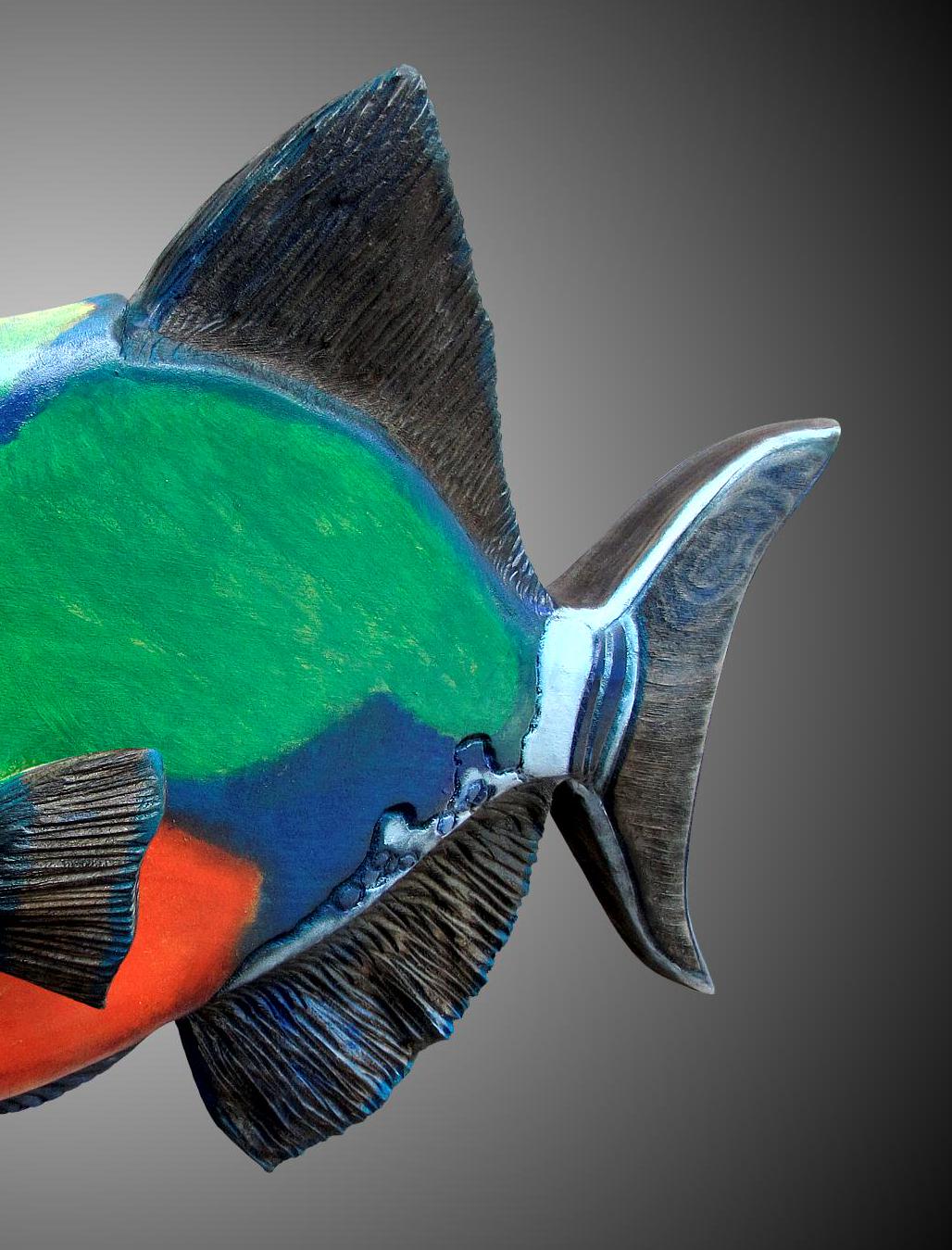 Hand Carved Queen Trigger Fish Wall Sculpture: Colorful Home Decor - Etsy