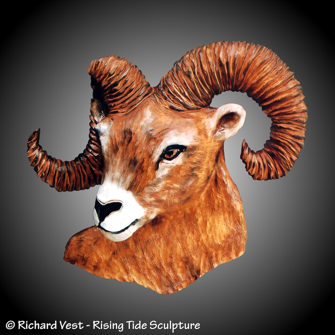 Ram Head Wall Carving Version 1 - Etsy