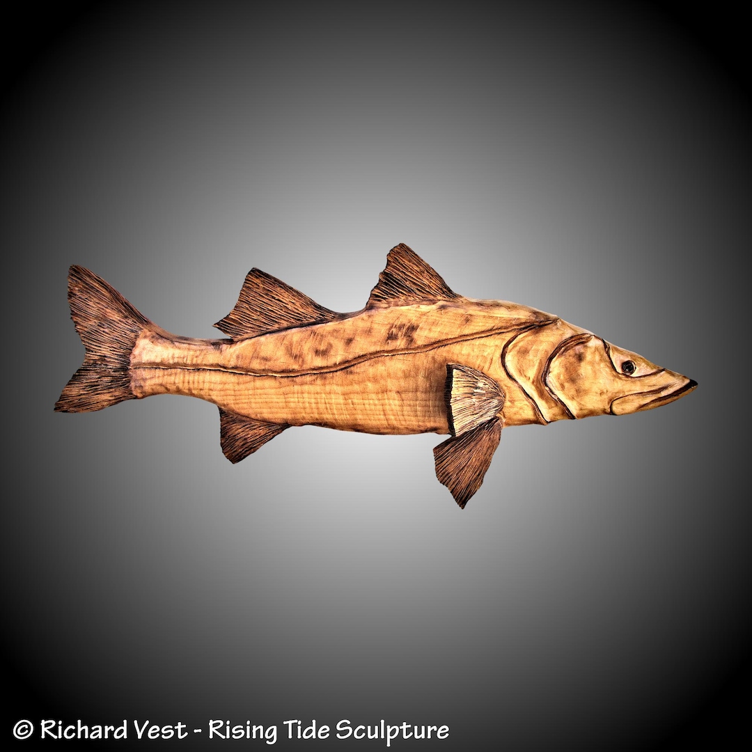 Hand Carved Snook: Alder Wood Game Fish Wall Art - Etsy