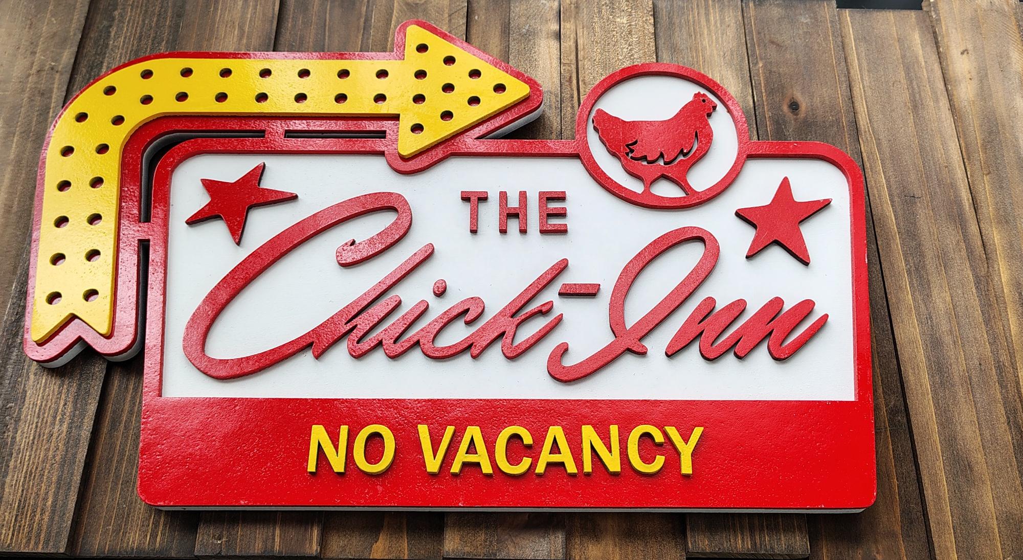 Retro Chick Inn Chicken Wall Sign Motel Mid-century - Etsy