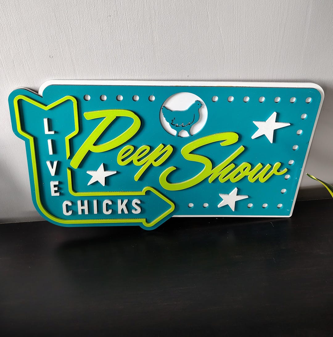 Live Peeps Retro Chicken Wall Sign - Etsy