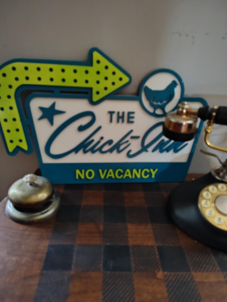 Retro Chick Inn Chicken Wall Sign Motel Mid-century - Etsy