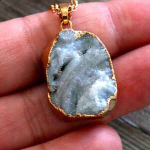 Rainbow Aura Crystal Chalcedony Necklace. Angelic Opal Aura Rainbow ...