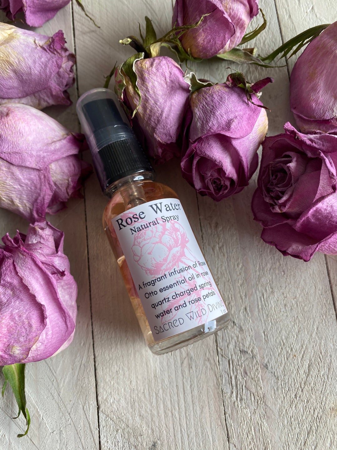 Rose Water Essential Oil Spray: Rose Quartz Charged - Etsy