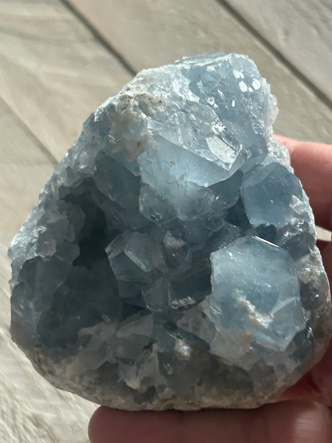 Large Celestite Crystal Cluster: Light Blue Gemmy Angelic Stone - Etsy