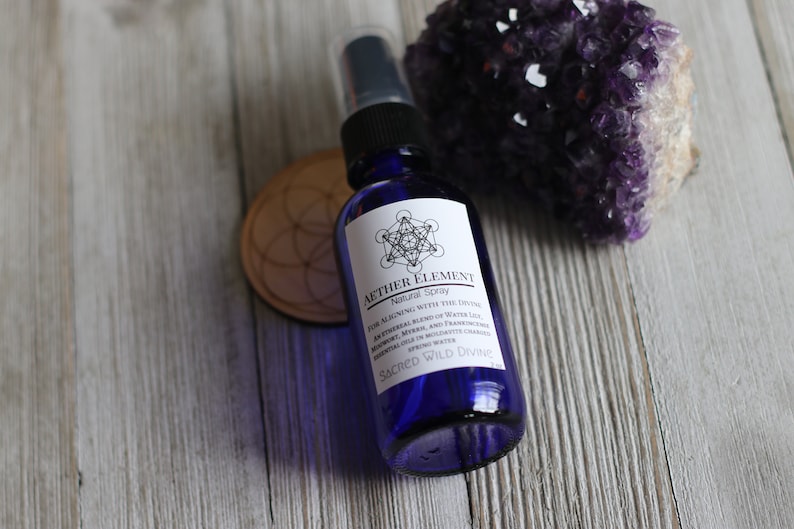 Aether Element Spray - Mugwort, Water Lily, Myrrh and Frankincense Moldavite Charged - Etsy