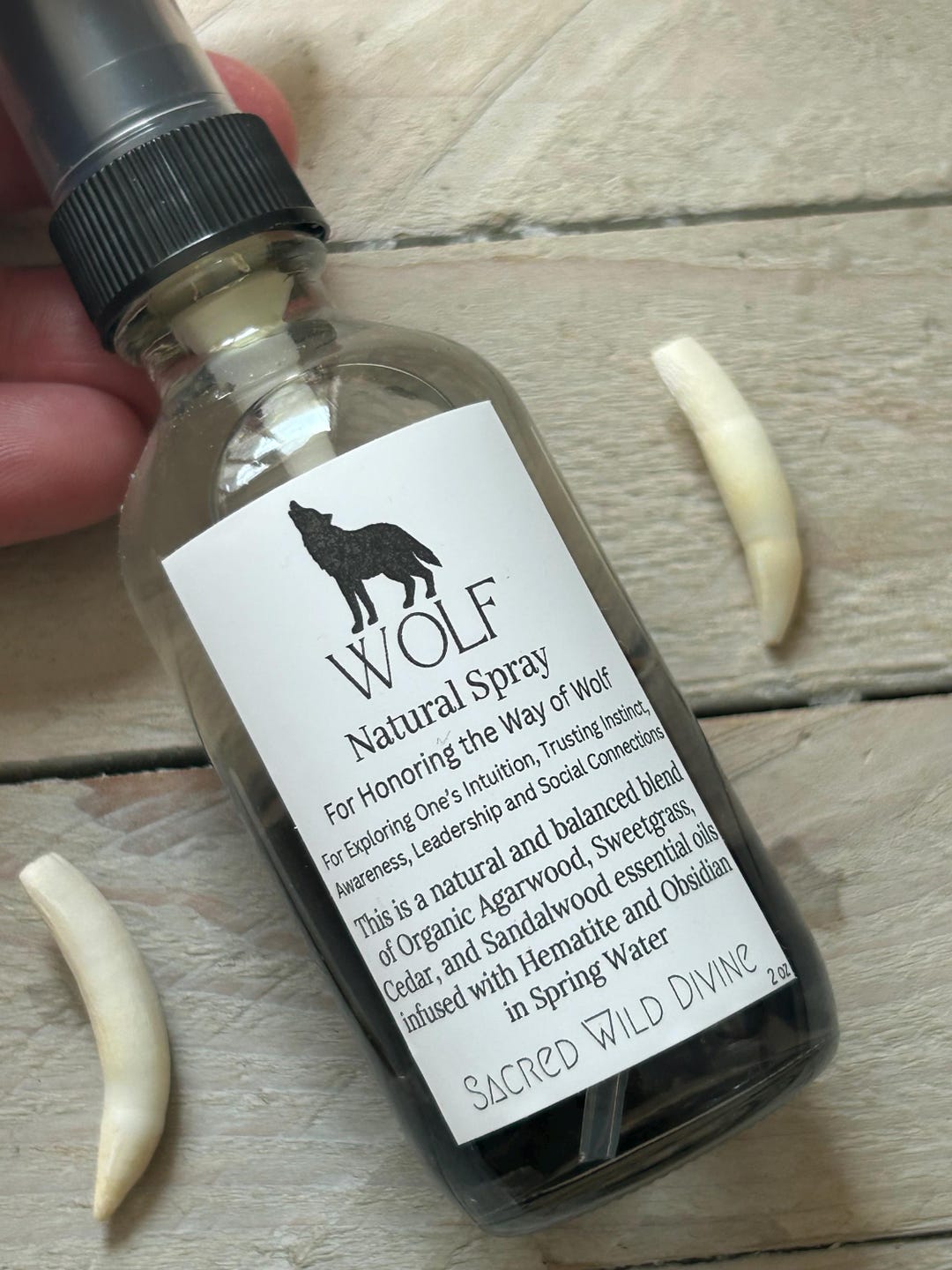Wolf Spirit Natural Spray Wolf Totem Hematite Obsidian Cedar Sweetgrass ...