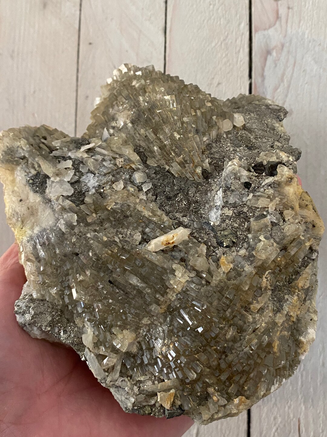 Large Golden Barite With Pyrite Specimen Massive Barite Yellow Barite ...