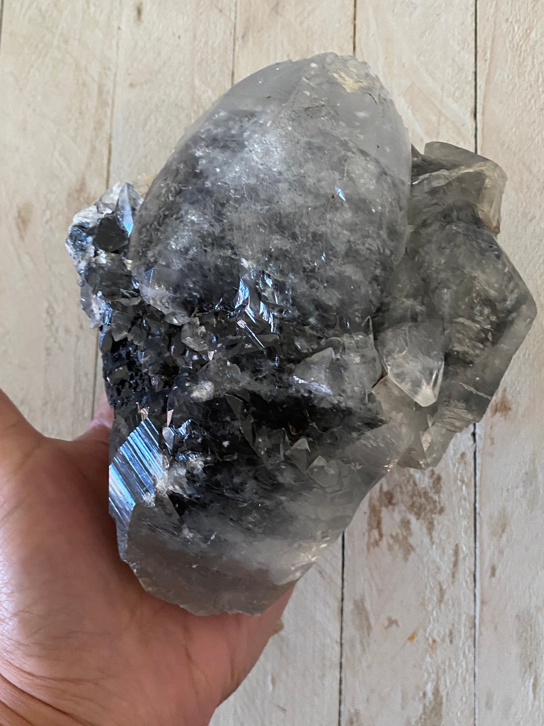 Rare Elestial Calcite With Black Manganese - Palmarejo Mine, Mexico - Etsy