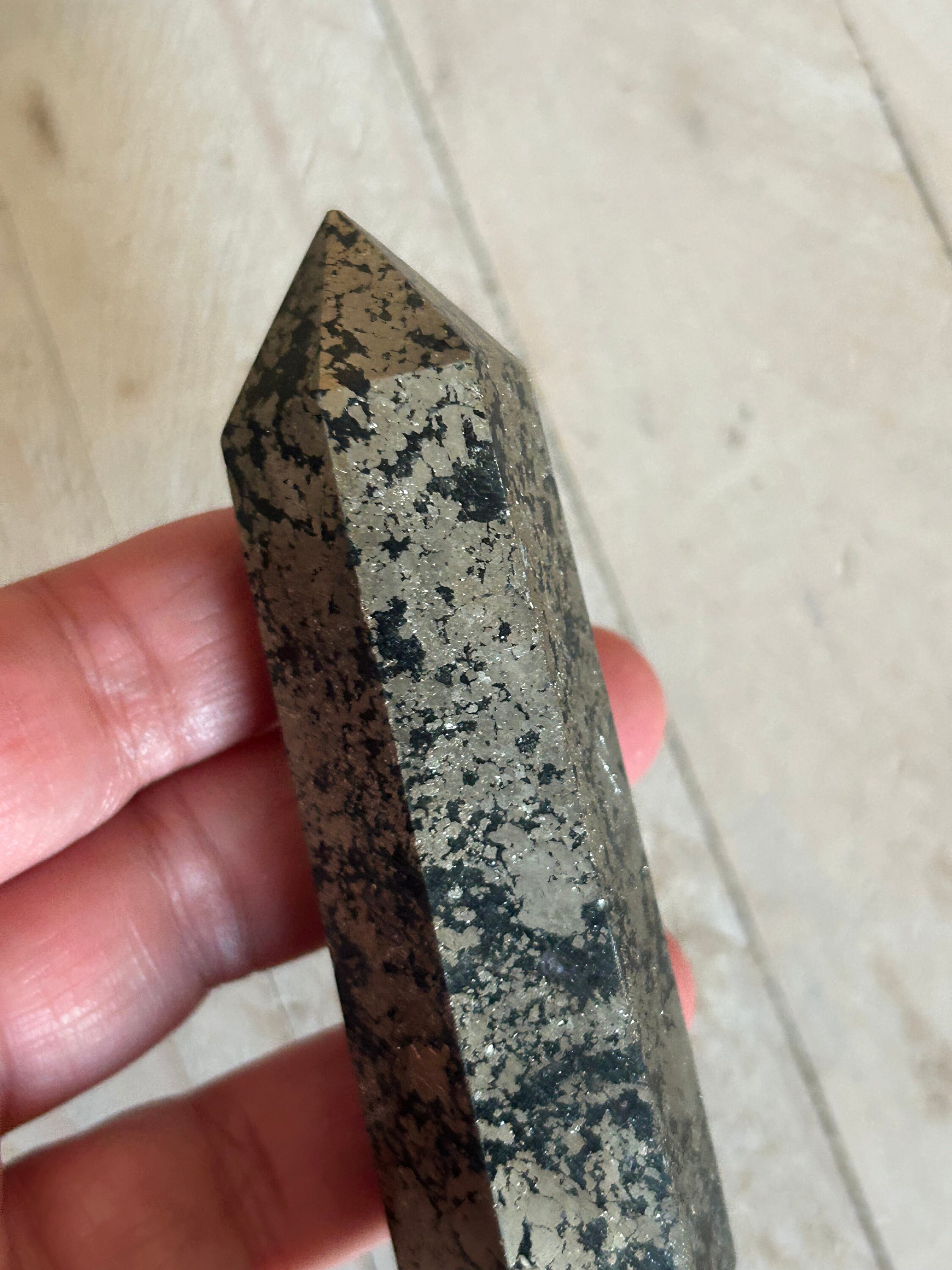 Apache Pyrite Tower Pyrite With Black Magnetite and Quartz Point Pyrite ...