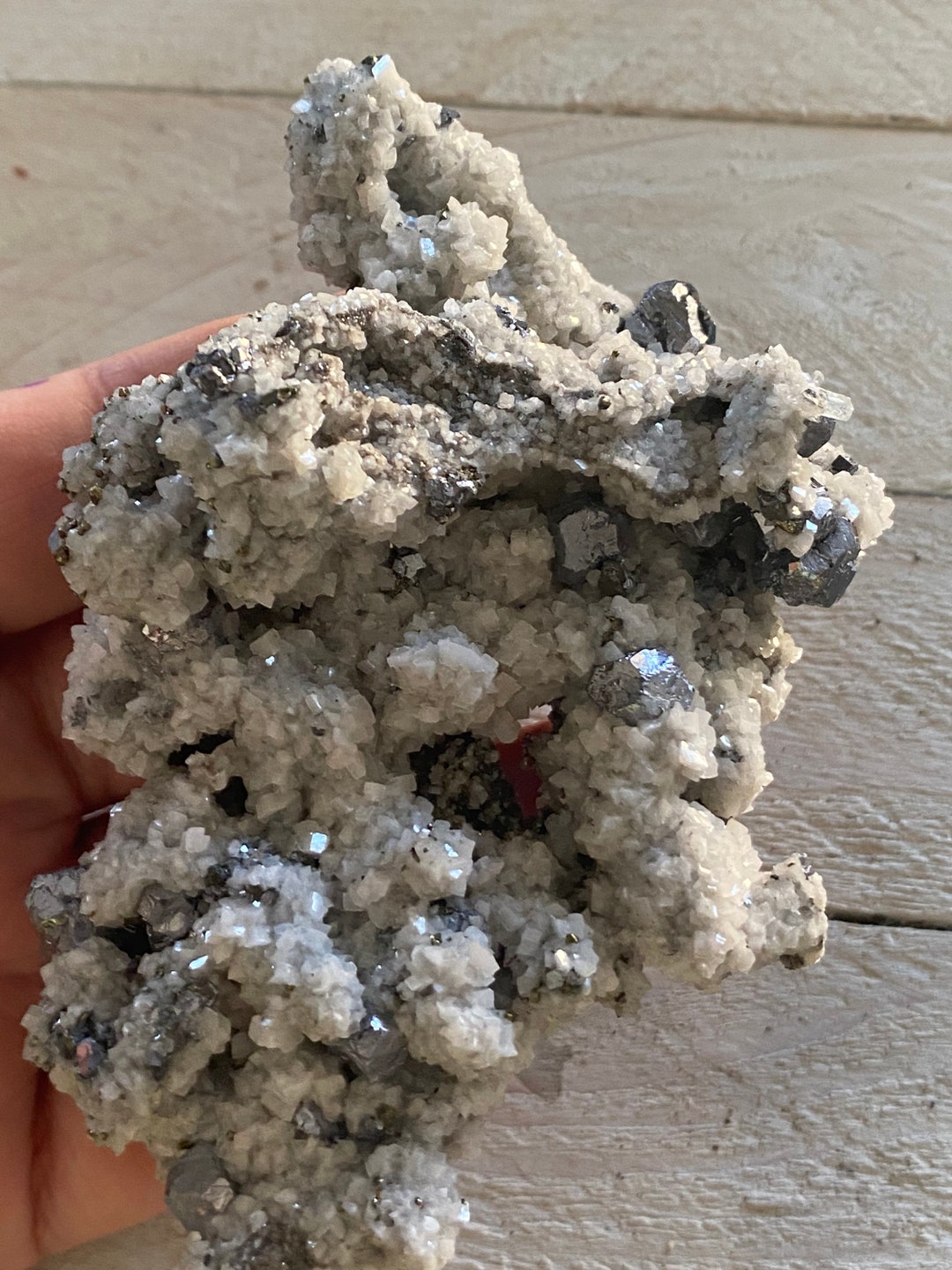 Shiny Galena on Sparkly Dolomite Cluster From Sweetwater Mine - Etsy