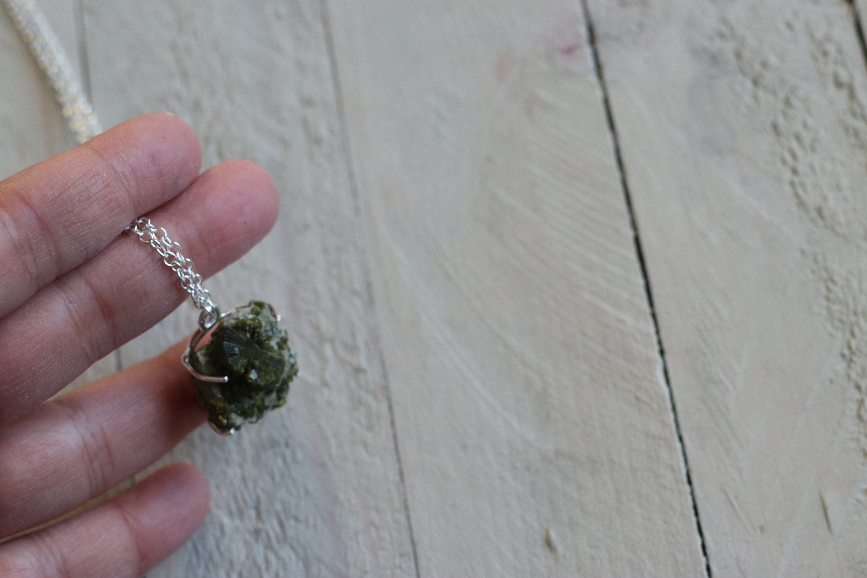 Radial Epidote on Quartz Cluster Necklace Epidote Specimen - Etsy