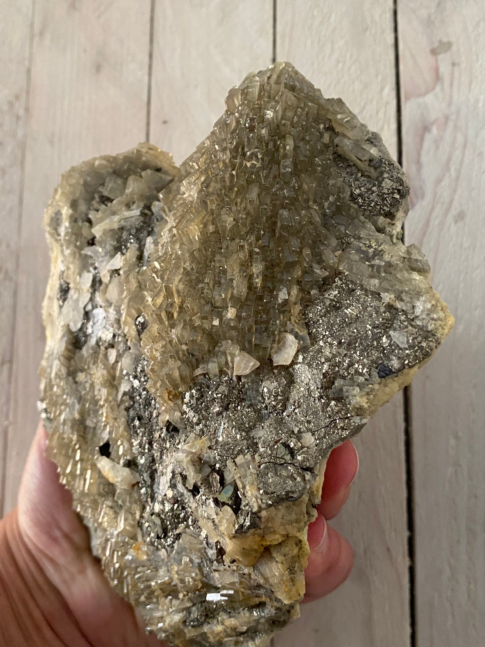 Large Golden Barite With Pyrite Specimen Massive Barite Yellow - Etsy