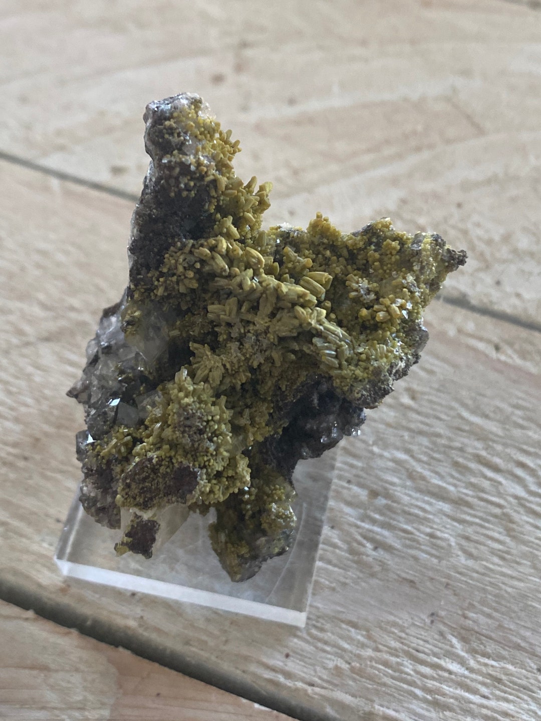 Rare Green Mimetite Cluster With Clear Calcite GREEN MIMETITE From ...
