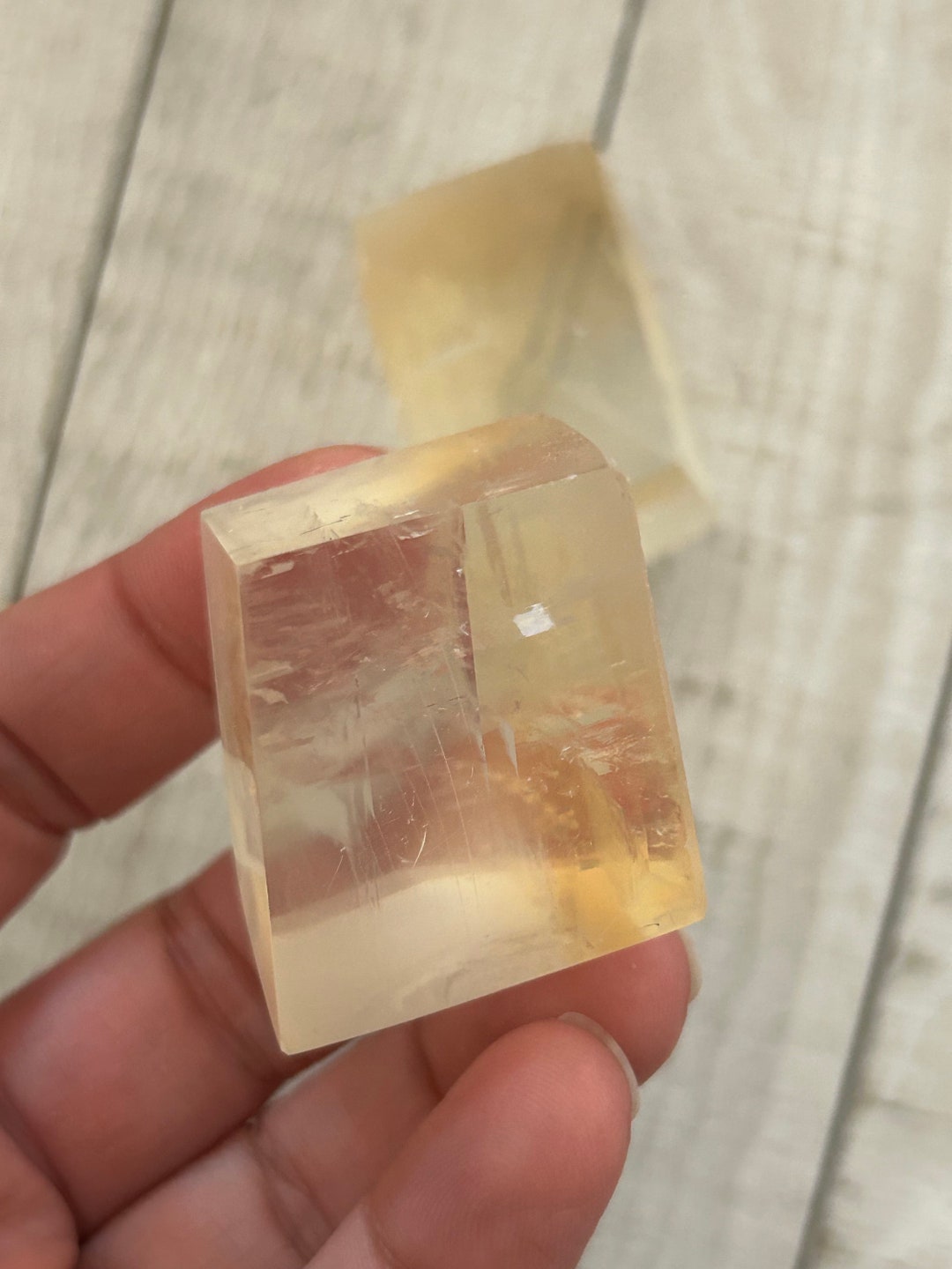 Polished Honey Calcite Freeform Optical Calcite Rainbow Calcite Viking ...