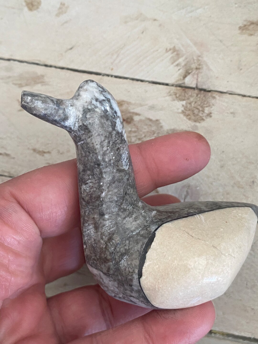 Marbleized Onyx Duck Totem Bird Totem Animal Carving Carved Animal ...