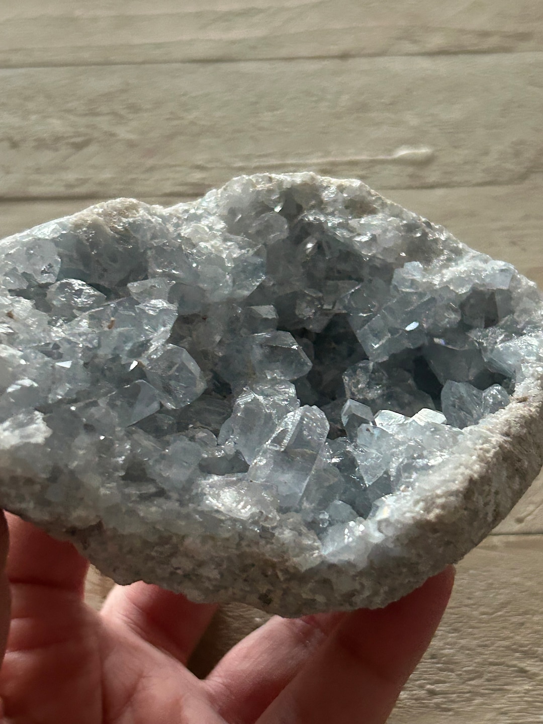 Large Celestite Gemmy Celesite Light Blue Crystal Angelic Stone Throat ...