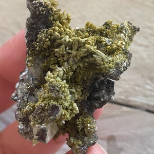 Rare Green Mimetite Cluster With Clear Calcite GREEN MIMETITE From ...