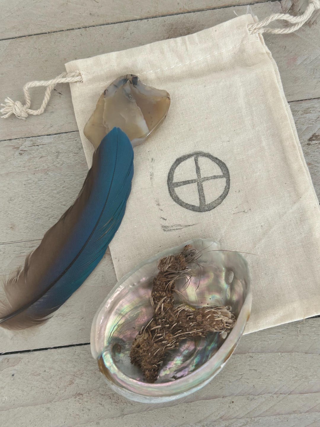 Four Directions Set Elements Set Osha Root Abalone Macaw Feather ...