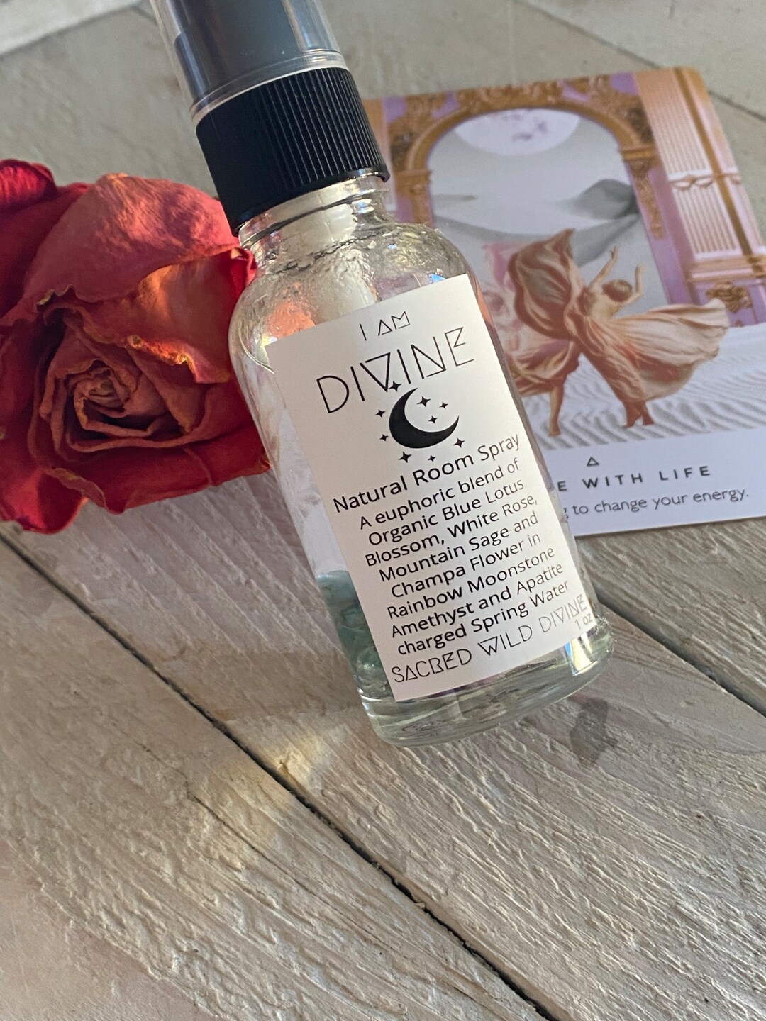 I Am Divine Natural Spray - Blue Lotus, White Rose, Mountain Sage and ...