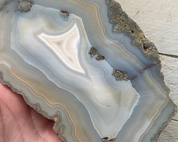 Large Layered Agate Slice Polished Face Agate From Montana Out - Etsy