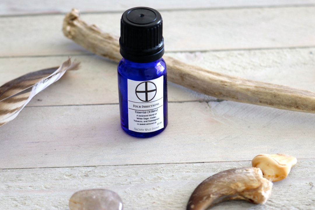 Four Directions Essential Oil Blend - White Sage, Cedar, Sweetgrass and ...