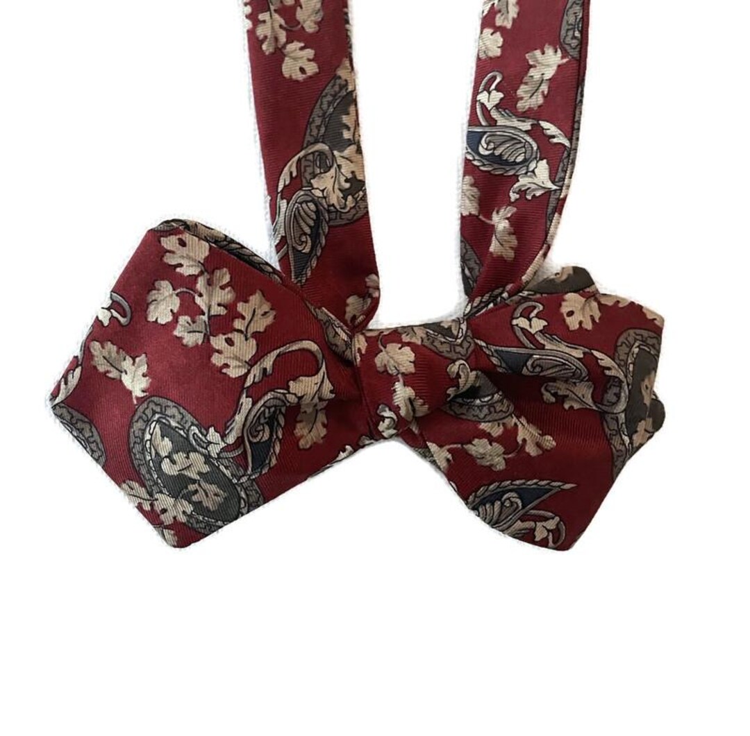 Handcrafted Silk Bow Tie - Oriental Garden - One-of-a-kind - Pre-tied ...