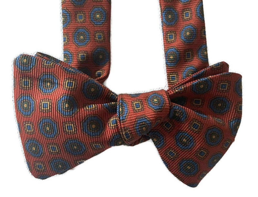 Men's Silk Bow Tie Old School One-of-a-kind, Handcrafted Self-tie Free ...